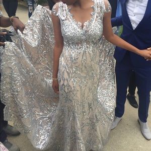 Dresses | Custom Prom Dress Silversparkly | Poshmark